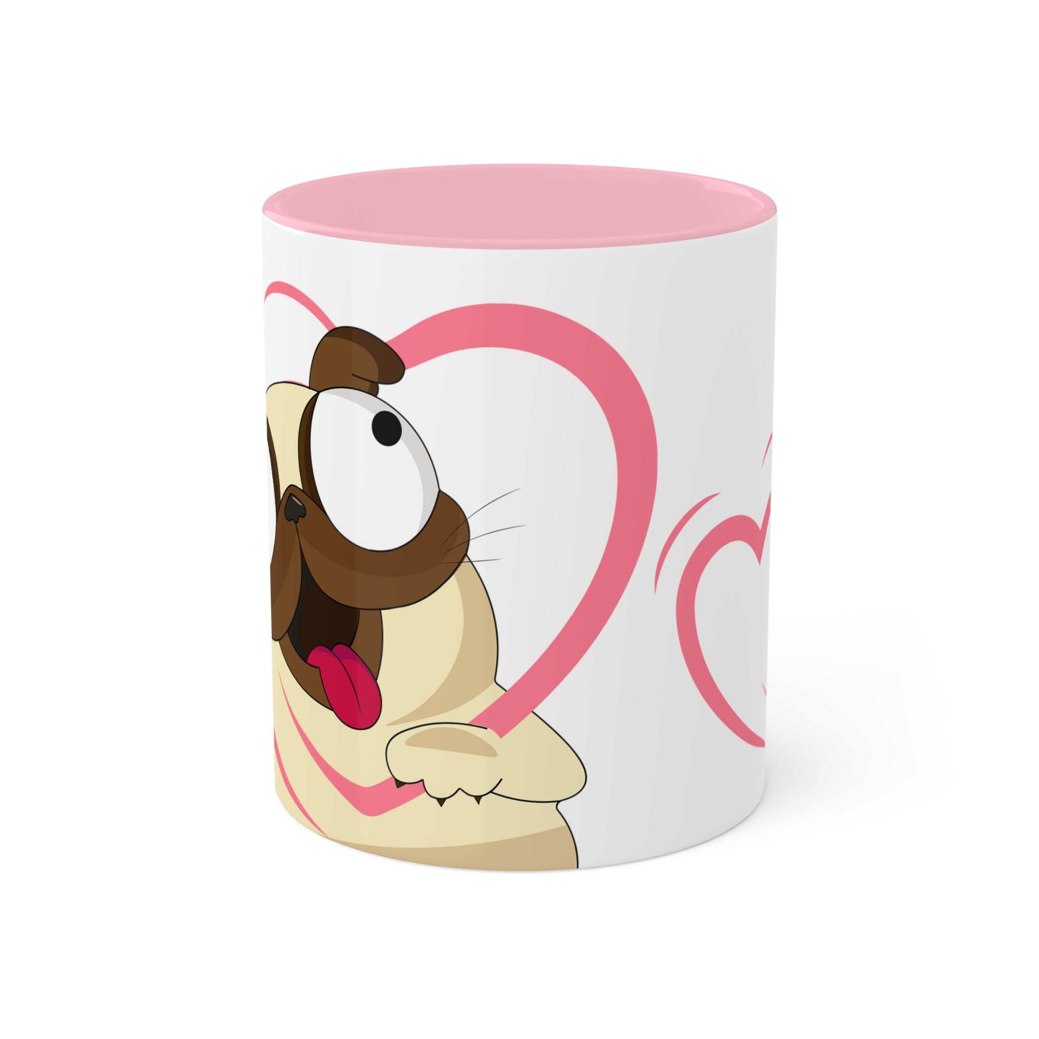 Pug Love Two-Tone Pink Dishwasher and Microwave Safe Mug – Pug Life