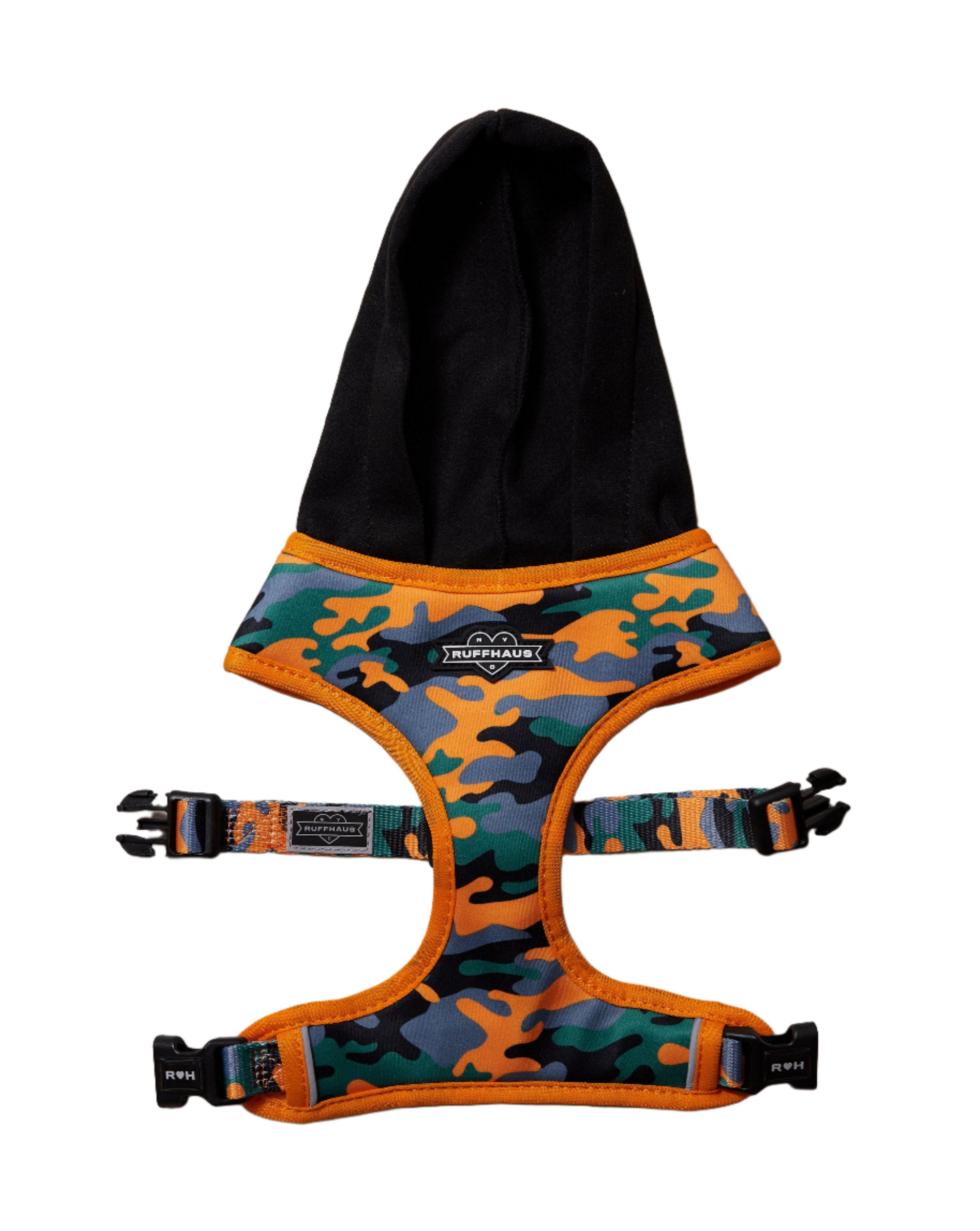 Camo QT Orange Hoodie Harness – Pug Life