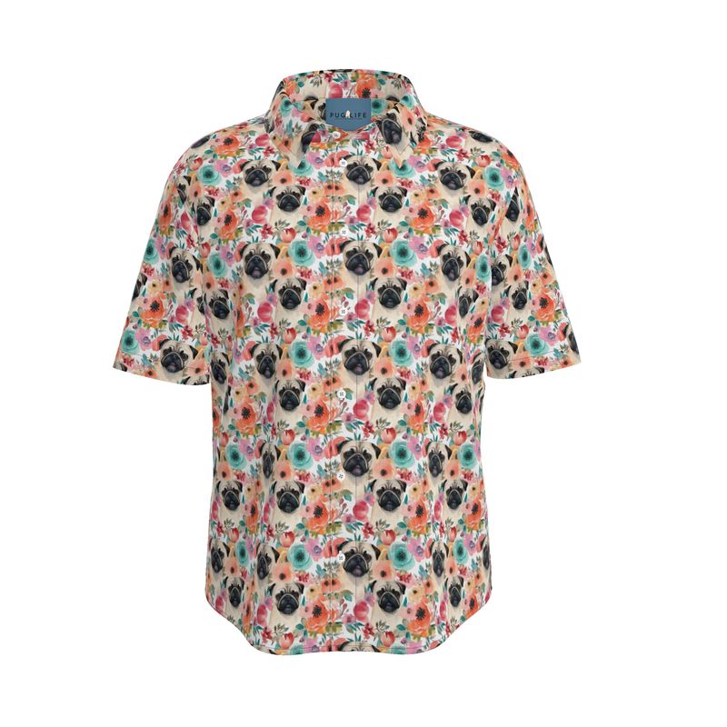 Pug Head Tropical Aloha Camp Shirt – Pug Life