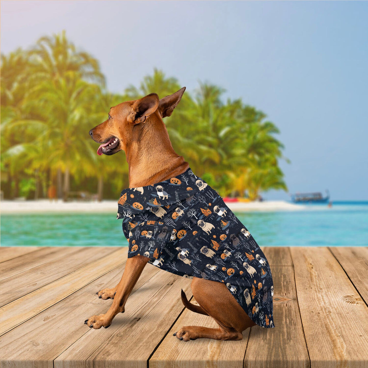 Haunted House Pet Aloha Shirt – Pug Life